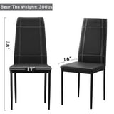 Modern Dining Room Chair Only Set of 4 Small Kitchen Chairs Black Faux ...