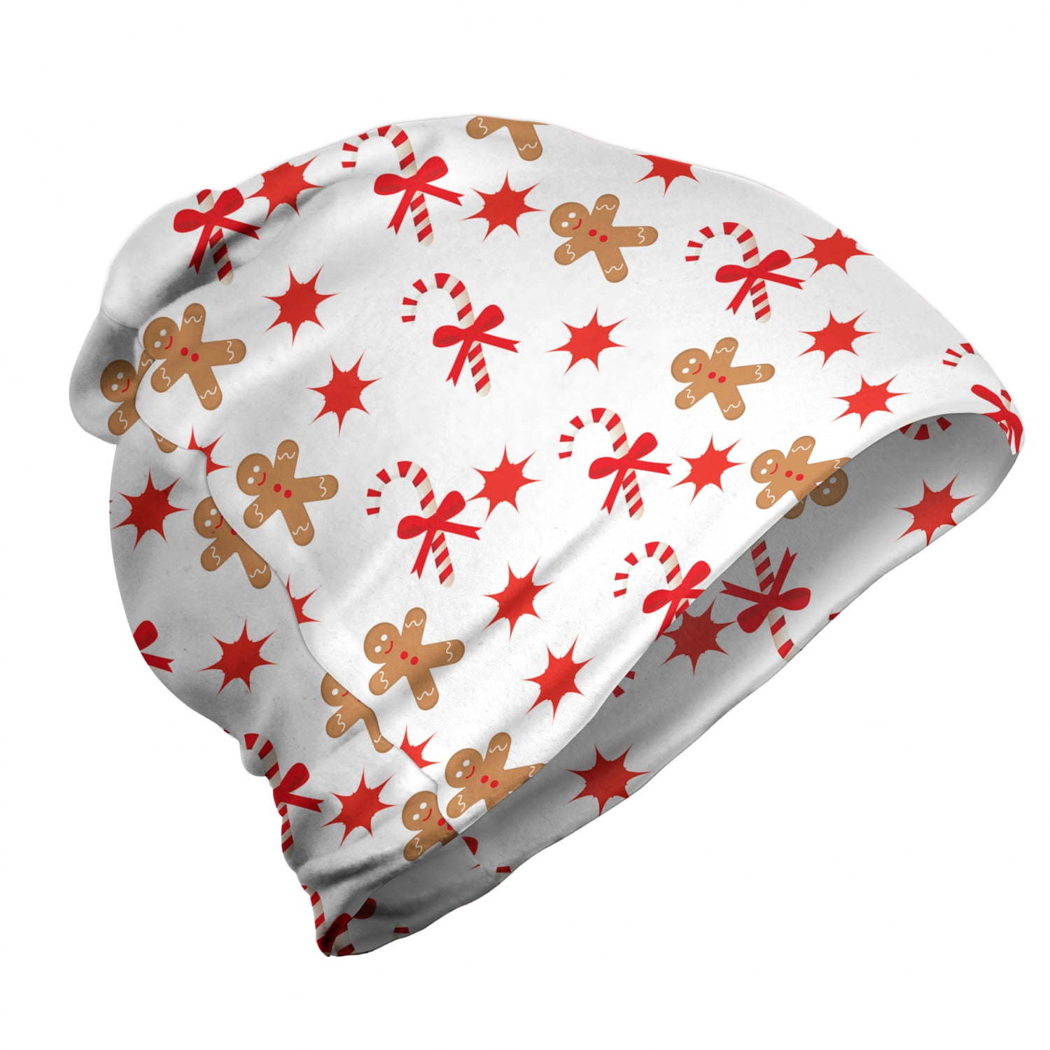 Gingerbread Man Unisex Beanie, Candy Red Star, Hiking Outdoors, Sand ...