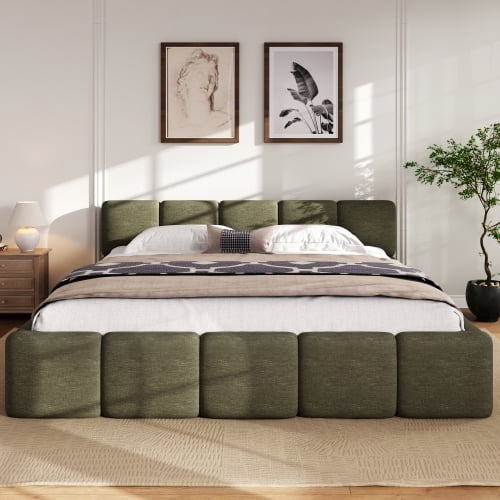 Click here for Canlux King Size (76×80) Platform Bed  Linen Thick... prices