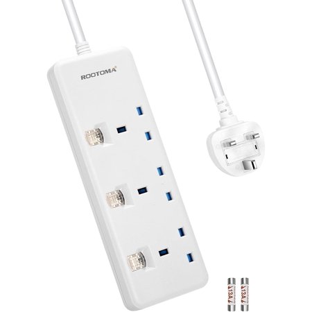Extension Lead with Individual Switches, 4 Way Socket Outlets Power ...