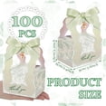 100 Sets Floral Wedding Favor Boxes with Pearl Pendant Bow Ribbon ...