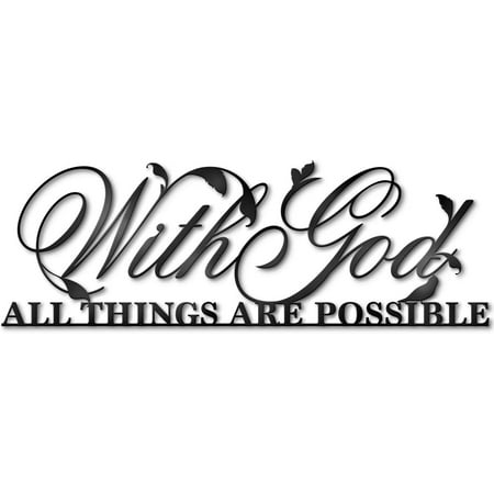 ViveGate With God All hings Are Possible Sign Metal Wall Decor, 46X15 ...