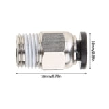 PC4-M10 Male Straight Pneumatic PTFE Tube Push In Quick Fitting ...