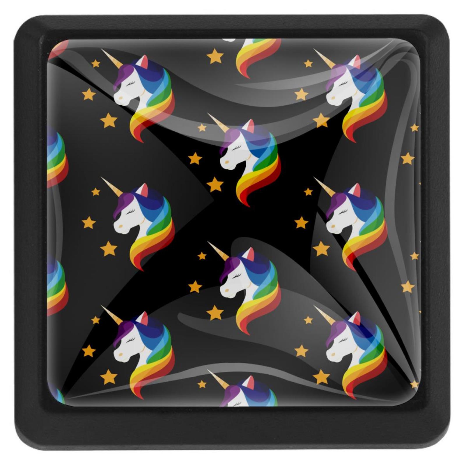 3 Pack Unicorn Square Cabinet Door Knobs Decor for Cupboard Dressing ...