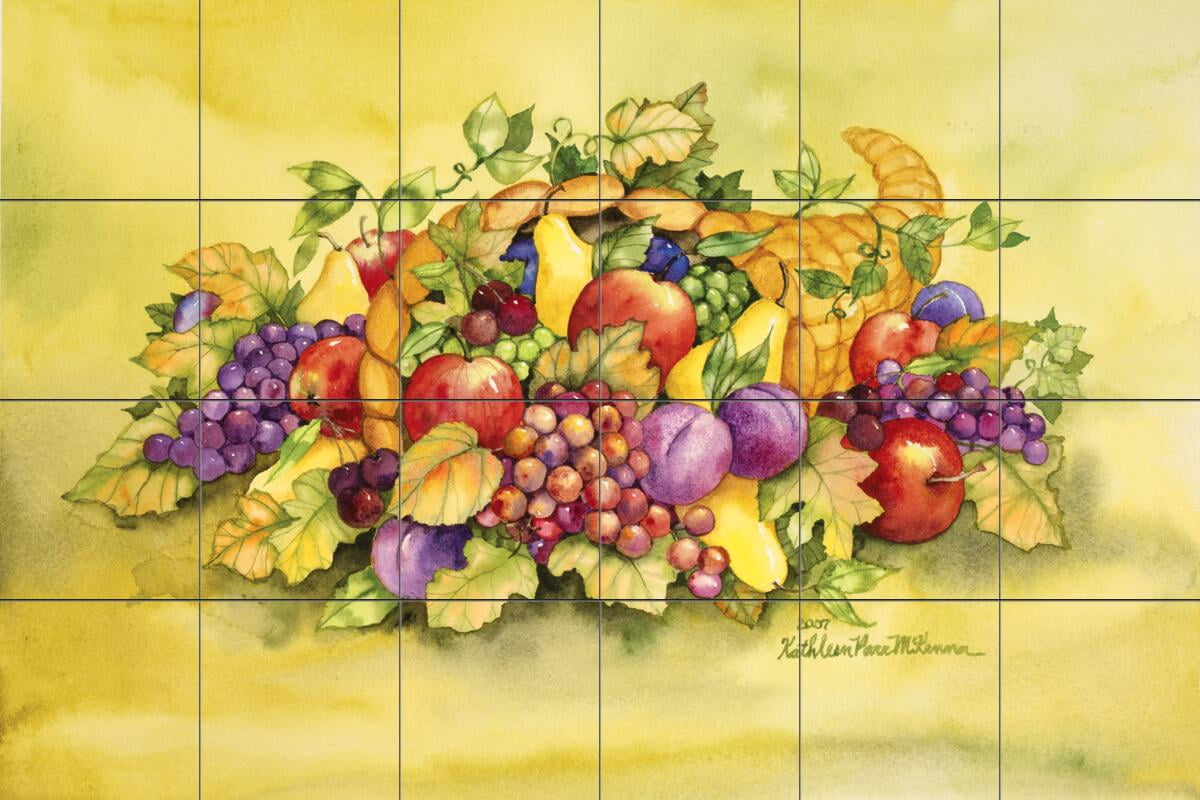 Tile Mural Kitchen Backsplash - Cornucopia 2 - by Kathleen Parr McKenna ...