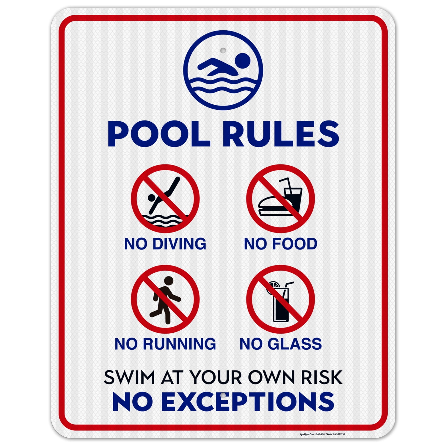 Pool Sign, Pool Rules Sign, - Walmart.com