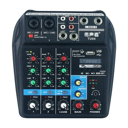 Sound Card 4-Channel Mixer For Home Stage Usb Mini Mixer Four Way Small ...