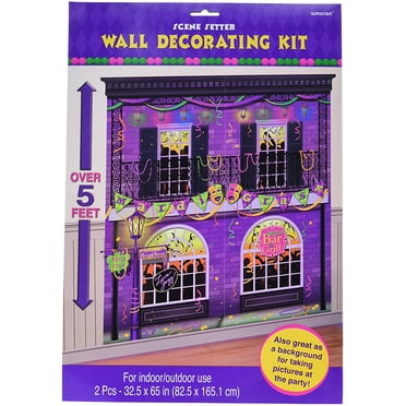 CEMETERY SCENE SETTER Backdrop Party Wall Decoration Halloween Haunted ...