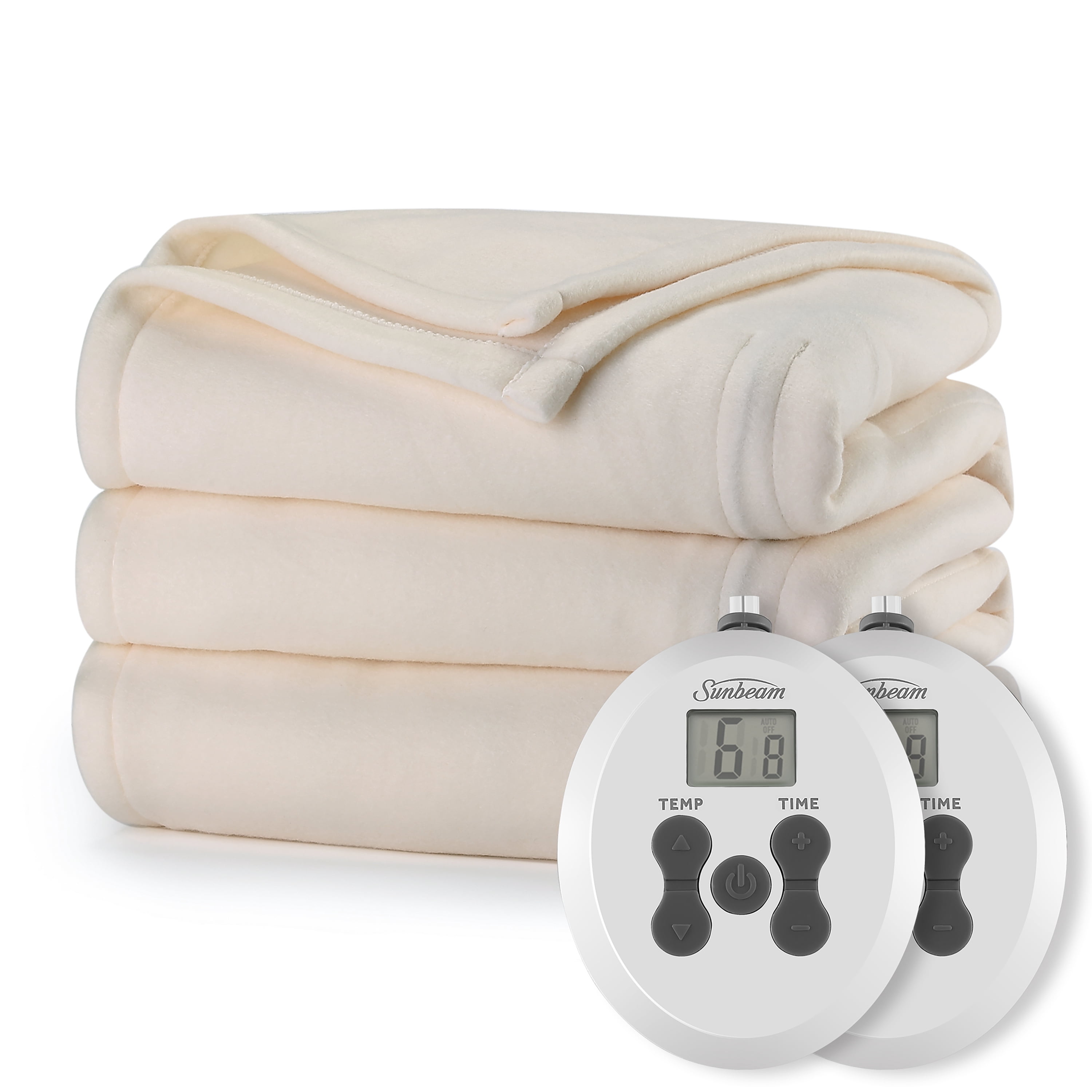 Sunbeam Cream Ultrafleece Heated Blanket - Queen - Walmart.com