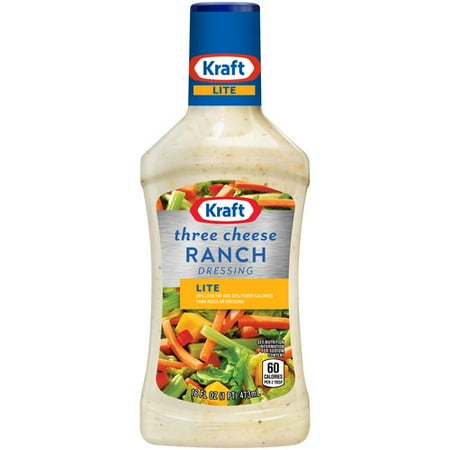 Kraft Lite Three Cheese Ranch Dressing, 16 fl oz - Walmart.com