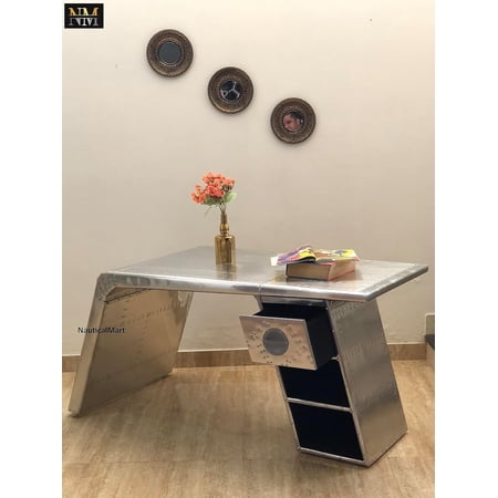 Nauticalmart Aviator Airplane Wing Desk Aluminium Table Aviator Home ...