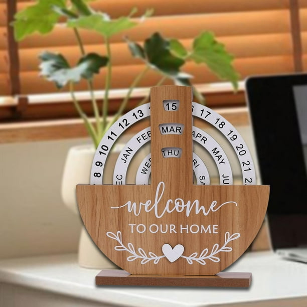 Calendario de madera, adorno de calendario, artesanía coleccionable ...