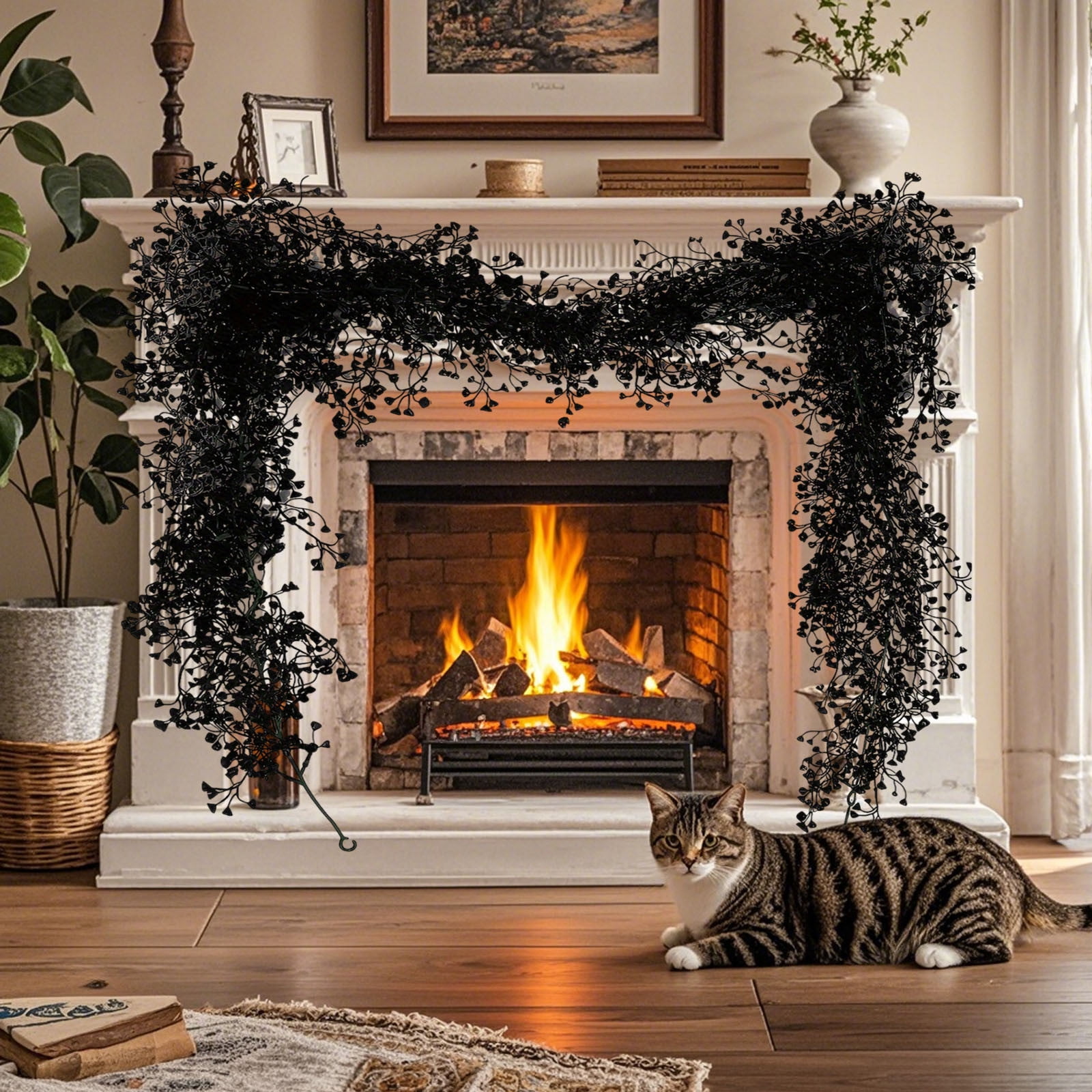 Click here for Staron Halloween Garland  71 Black Garland Hallowe... prices