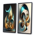 Designart "Turquoise Gold Sphere Rhythm of Infinity in 3D VII" Abstract ...