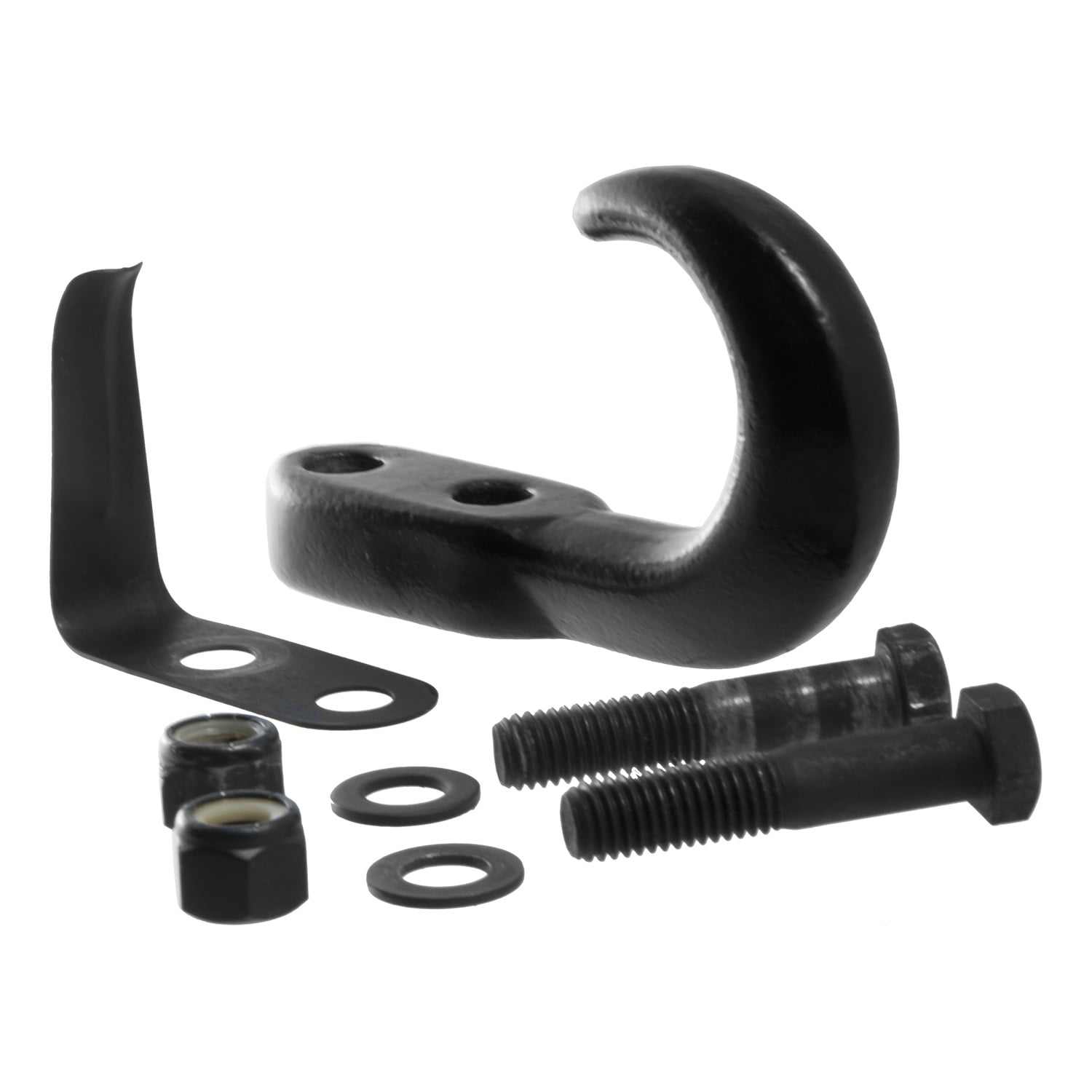 CURT 22411 Bolt-On Black Steel Tow Hook with Spring Clip, 10,000 lbs ...