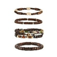 HZMAN Wrap Bracelets Men Women, Hemp Cords Wood Beads Ethnic Tribal ...