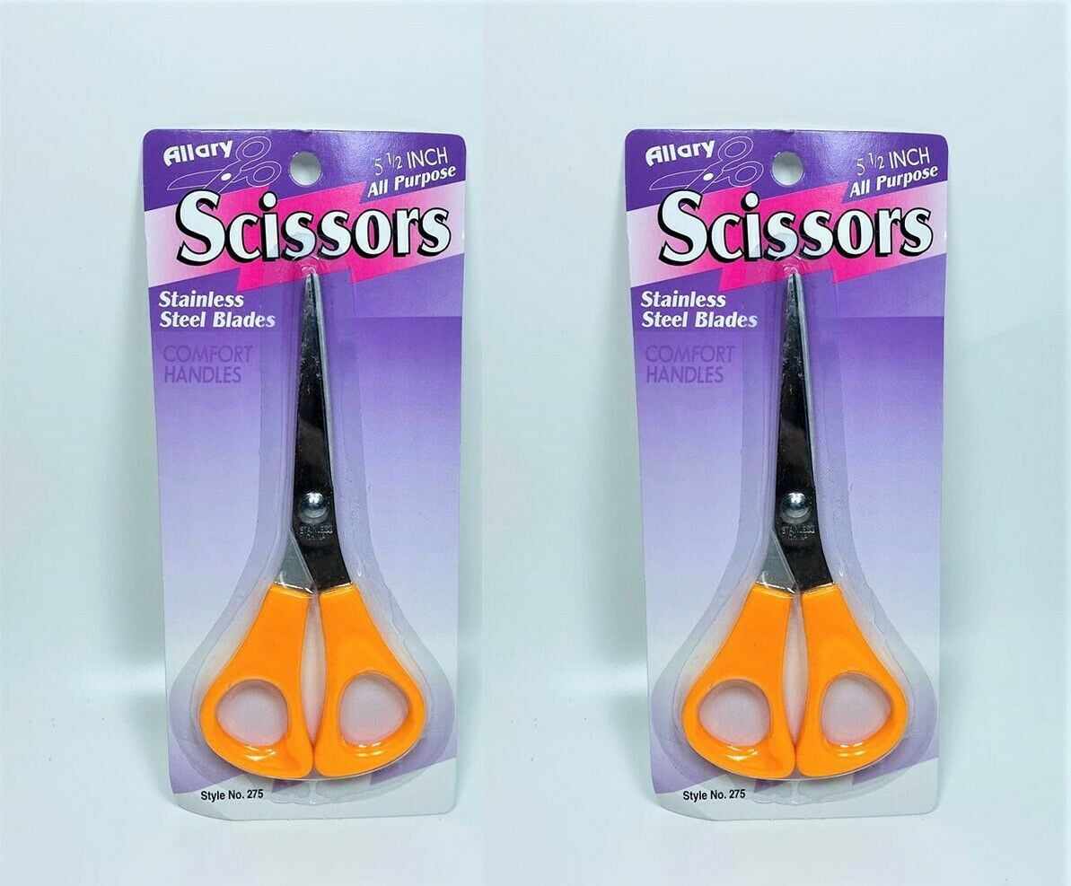 LOT OF 2 Allary All Purpose Scissors , 5 1/2" - YELLOW - Walmart.com