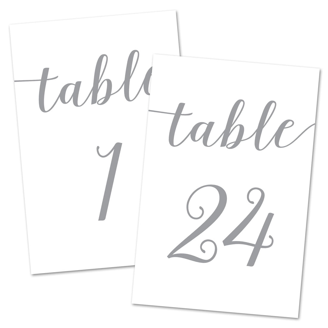 4x6 Table Number Cards 1-24 (Grey) - Walmart.com