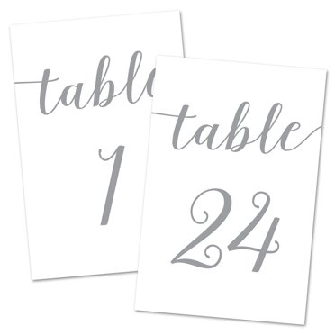 David Tutera Black & White Laurel Wreath Table Number Cards: 25 pieces ...