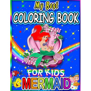 Mermaid Coloring Book: Amazing Fantasy Mermaid Coloring Designs- Easy ...