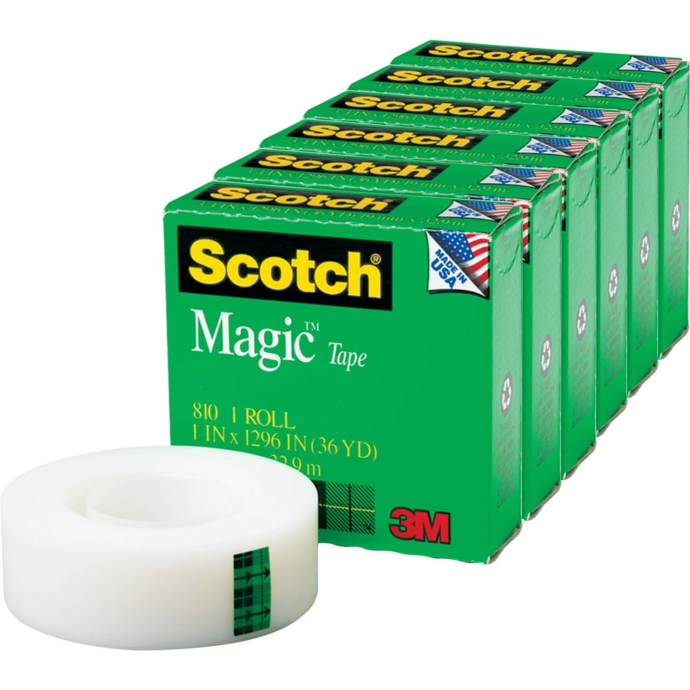 Scotch, MMM81011296PK, Magic Tape, 6 / Pack, Clear - Walmart.com ...