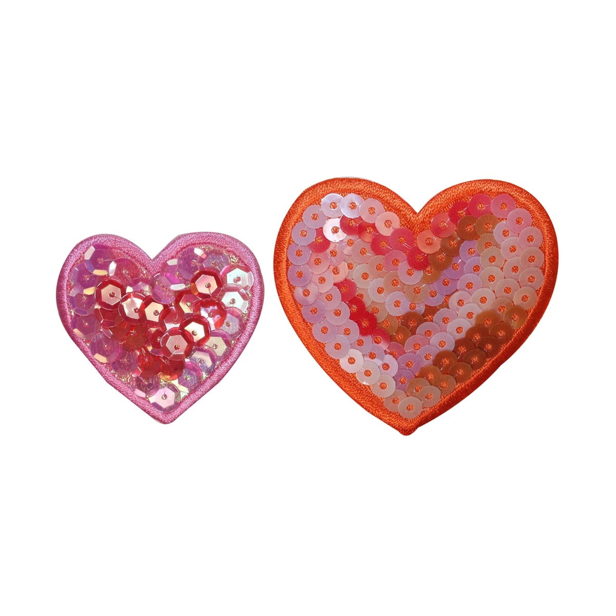 ID 3268AB Set of 2 Sequin Heart Patches Valentines Day Love Iron On ...