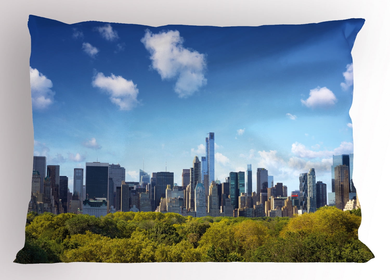 City Pillow Sham Manhattan Skyline with Central Park in New York City ...