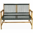 Gymax Porch Seating Furniture: Wooden Rope Bench Loveseat for Backyard ...