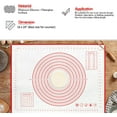 Large Non-Slip Silicone Baking Mat, 16x24 Inches, Red/White, with ...