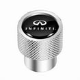 INFINITI logo in Black on Shining Silver Aluminum Tire Valve Stem Caps ...