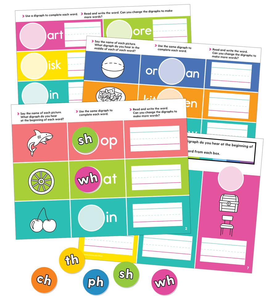 Edu-Clings Silicone Center Digraph Manipulative—Grades 1-2 Dry-Erase ...