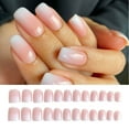 MOVAWAKY Acrylic Nail Tips Coffin Shape Long White French Nail Wraps ...