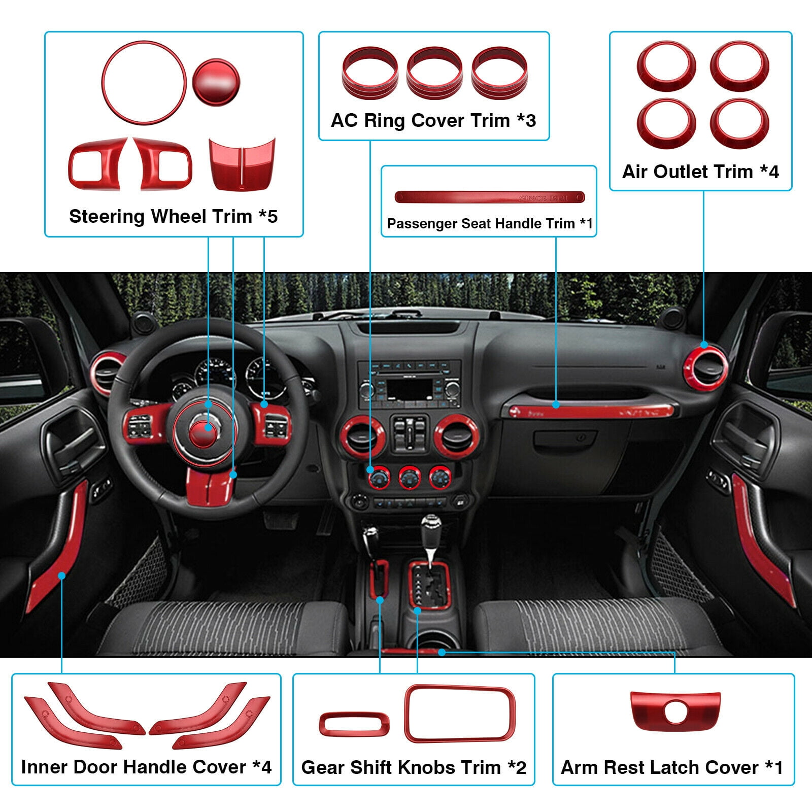 Jeep Wrangler Interior Trim Red | Cabinets Matttroy