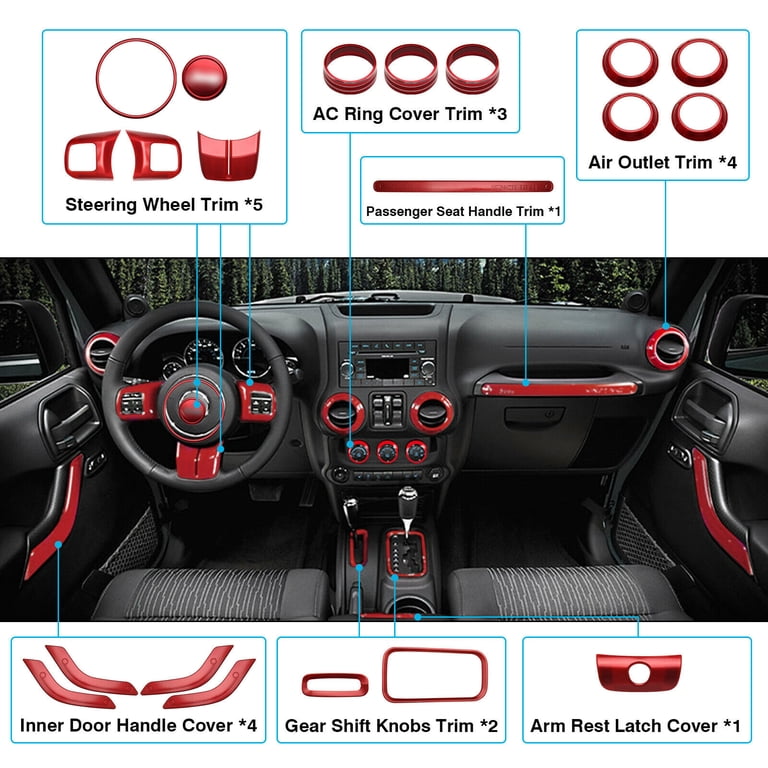Jeep Wrangler Interior Trim Kit Red 4 Door | Cabinets Matttroy