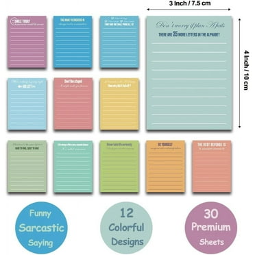 Funny Adulting Humor Sticky Note Assortment / 4" x 6" Repositionable ...
