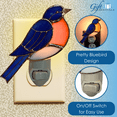 Gift Essentials Bluebird Night Light Stained Glass Nightlight ...