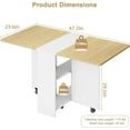 Folding Dining Table with 2 Tier Storage-Extendable Drop Leaf Space ...