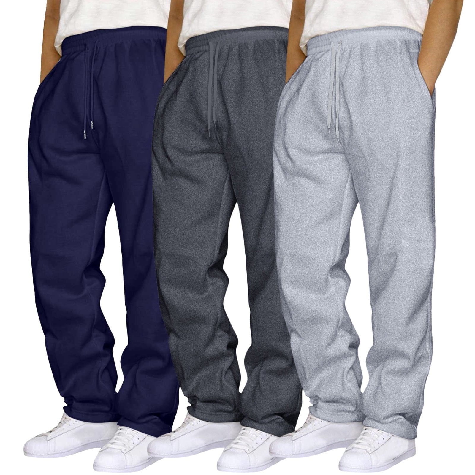 Click here for Wgowear 3 Pack Sweatpants For Men Baggy Fleece Ope... prices