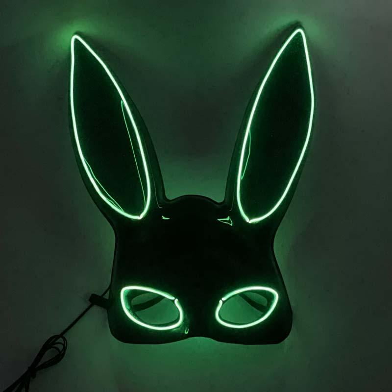 JOYLA Glowing EL Bunny Mask Masque Masquerade Led Rabbit Mask Night ...