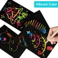 VHALE Scratch Art Rainbow Paper, with 15 Wooden Styluses, Children ...