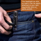 US 1-2 Pack Mini LED Flashlight Pocket Pen Ultra Bright Handheld for ...