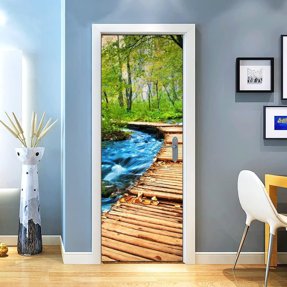 3D Door Sticker Scenery Landscape Green Tropical Coquette Fresh Cool ...