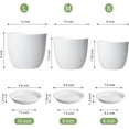 12/10/9 inch Large Plant Pots, 3 Pack Modern Decorative Plastic ...