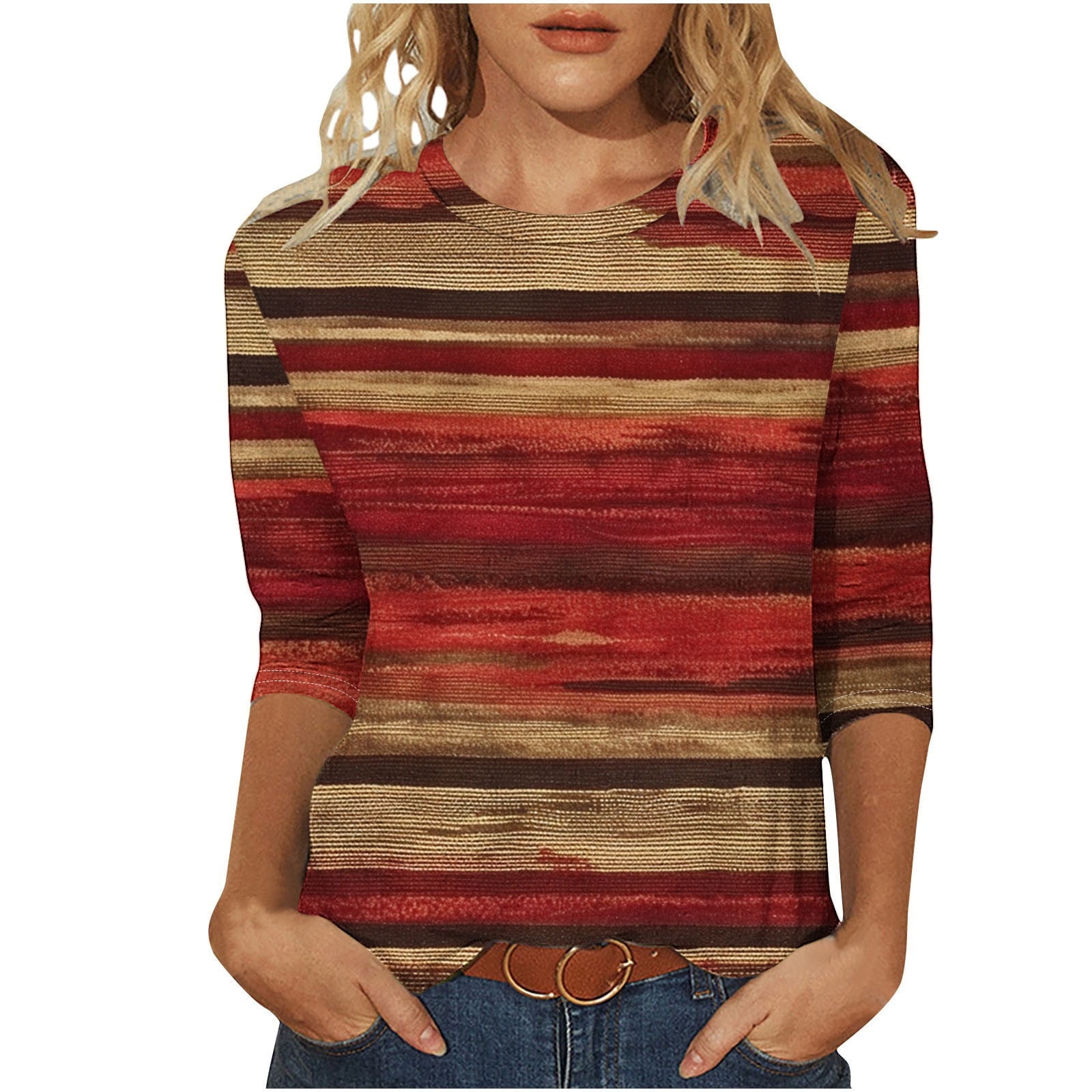 Click here for Hkejiaoi Womens Floral Printed 3/4 Length Sleeve S... prices