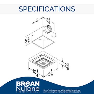 Broan-Nutone A110L InVent Series Single-Speed Fan with LED Light ...