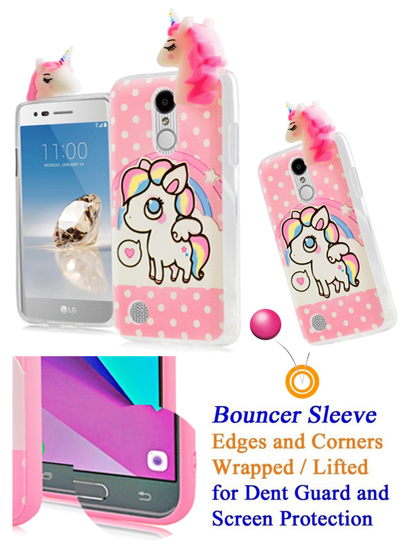 for 5" LG Phoenix 3 LG K4 2017 Case Phone Case 3D Unicorn Grip Wrap ...