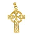 925 Sterling Silver Yellow Gold Plated Necklace w/ Celtic Cross Pendant ...
