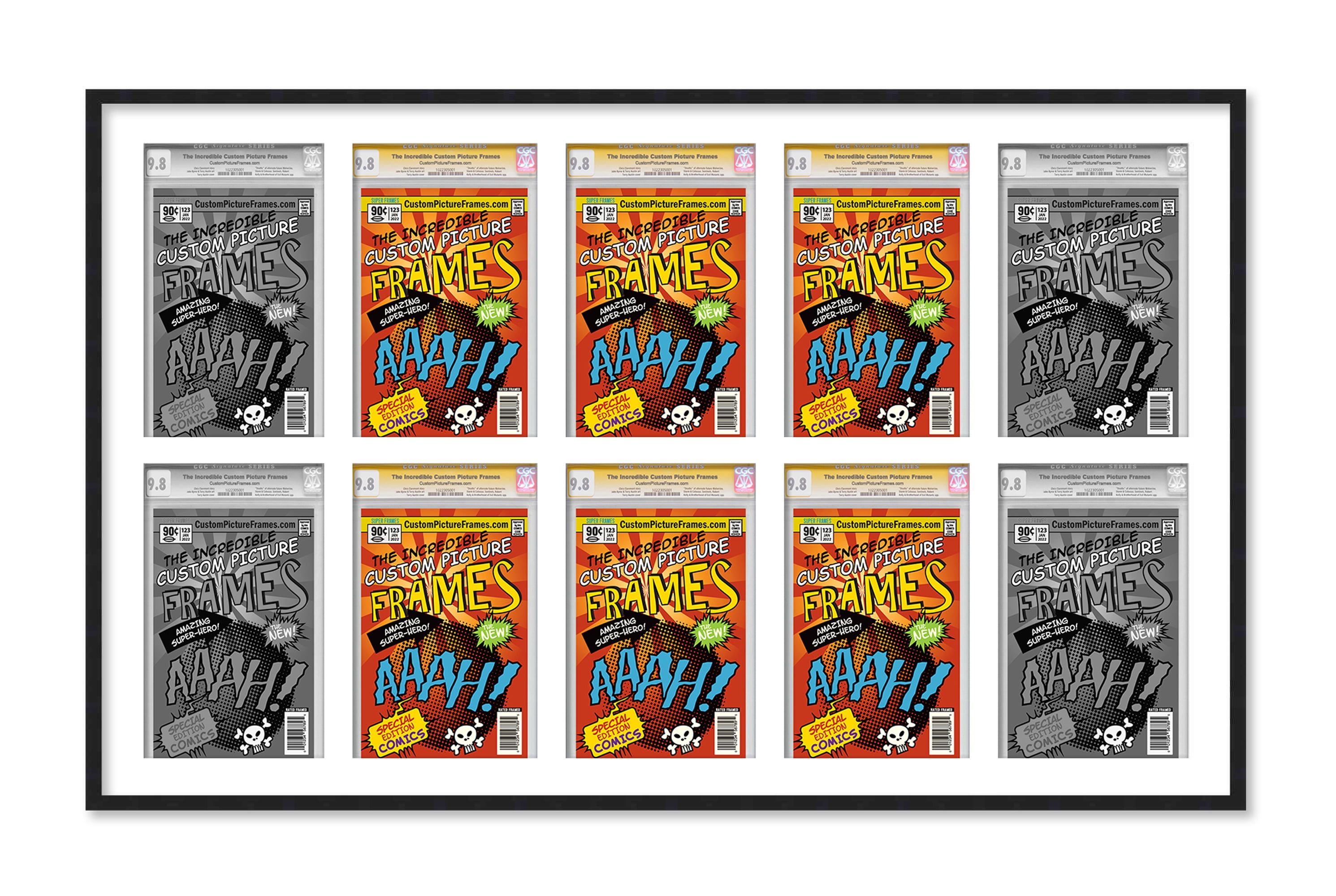 10 Comic Book Frame Black Collage Comic Book Frame with White Mat to ...