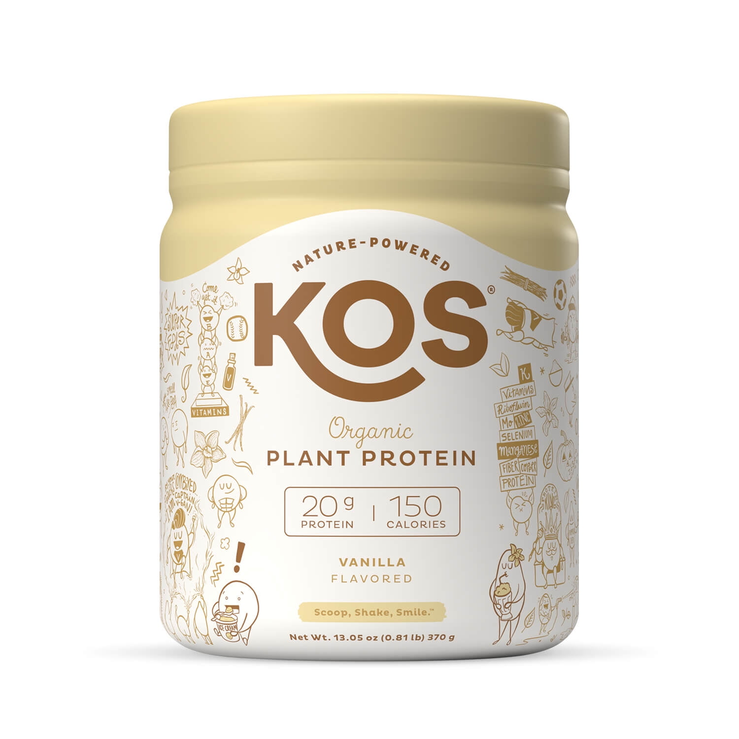Kos Organic Plant Protein Powder, Vanilla, Protein