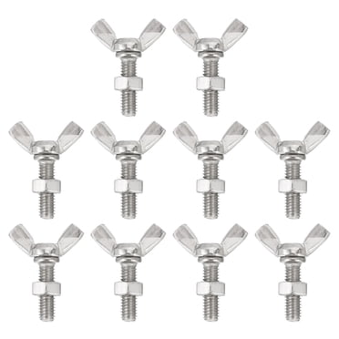 10pack M8-1.25x20mm Wing Butterfly Screws Bolts, 304 Stainless Steel ...